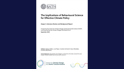 The implications of behavioural science for effective climate policy - Altiorem